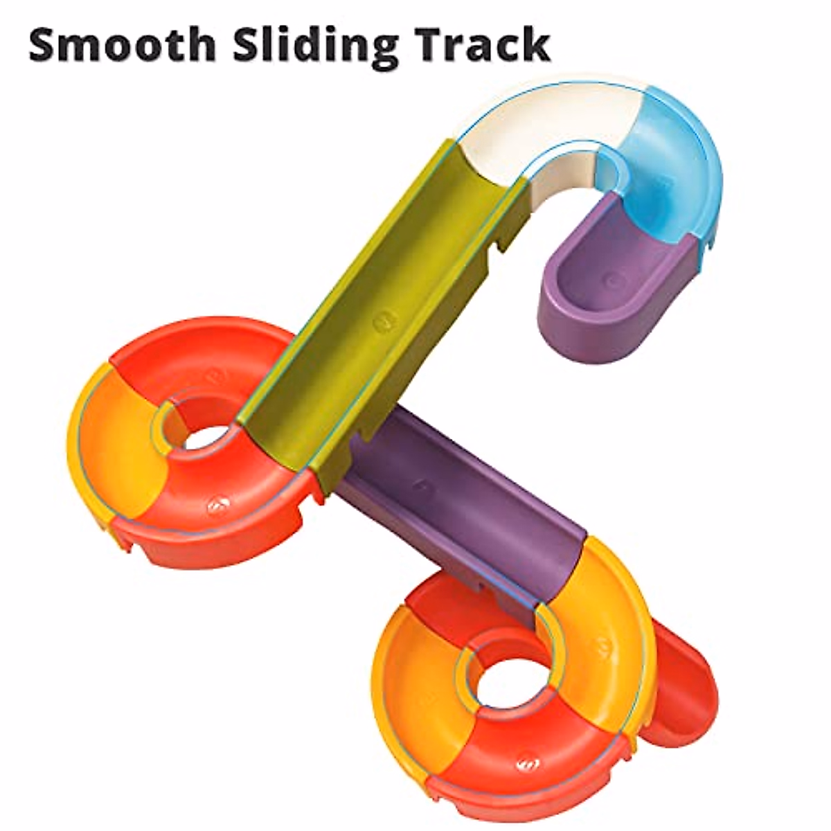 Tiyol Duck Slide Bath Toys, Wall Track Building Set for Kids Ages 4-8, Fun DIY Kit Birthday Gift for Toddler Boys & Girls (34 Pcs)