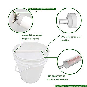 StarRoad PVC high-Speed Rolling Mouse Trap Bucket Mousetrap Continuous Capture Log Catch Mice Rat Traps Include No Need Drilling Required Fit 5 Gallon Buckets (White)
