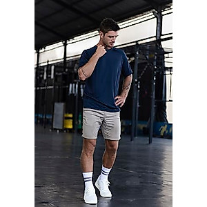 Cimic Workout Shirts for Men, 5 Pack Mens Crew Neck Casual Gym Shirts Short Sleeve Plain Athletic Moisture Wicking Dry Fit Active T-Shirts