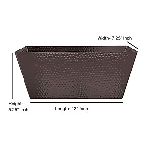 nu steel Oil Rubbed Bronze nusteel Hammered Metal Toilet Tank Tray, Bathroom Countertop Bin, Multipurpose Vanity, Cosmetics Organizer, Perfume Jewelry Makeup