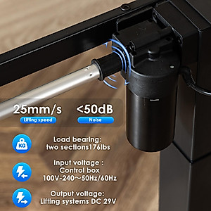 Electric Standing Desk Frame Height Width Adjustable Desk DIY Workstation Ergonomic Adjustable Electric Desk Legs 43 ” to 78.5 ” Raising Desk with Memory Controller Motorized Electric Table Black