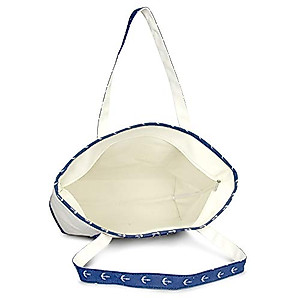 DALIX 23" Premium 24 oz. Cotton Canvas Shopping Tote Navy Blue Anchor