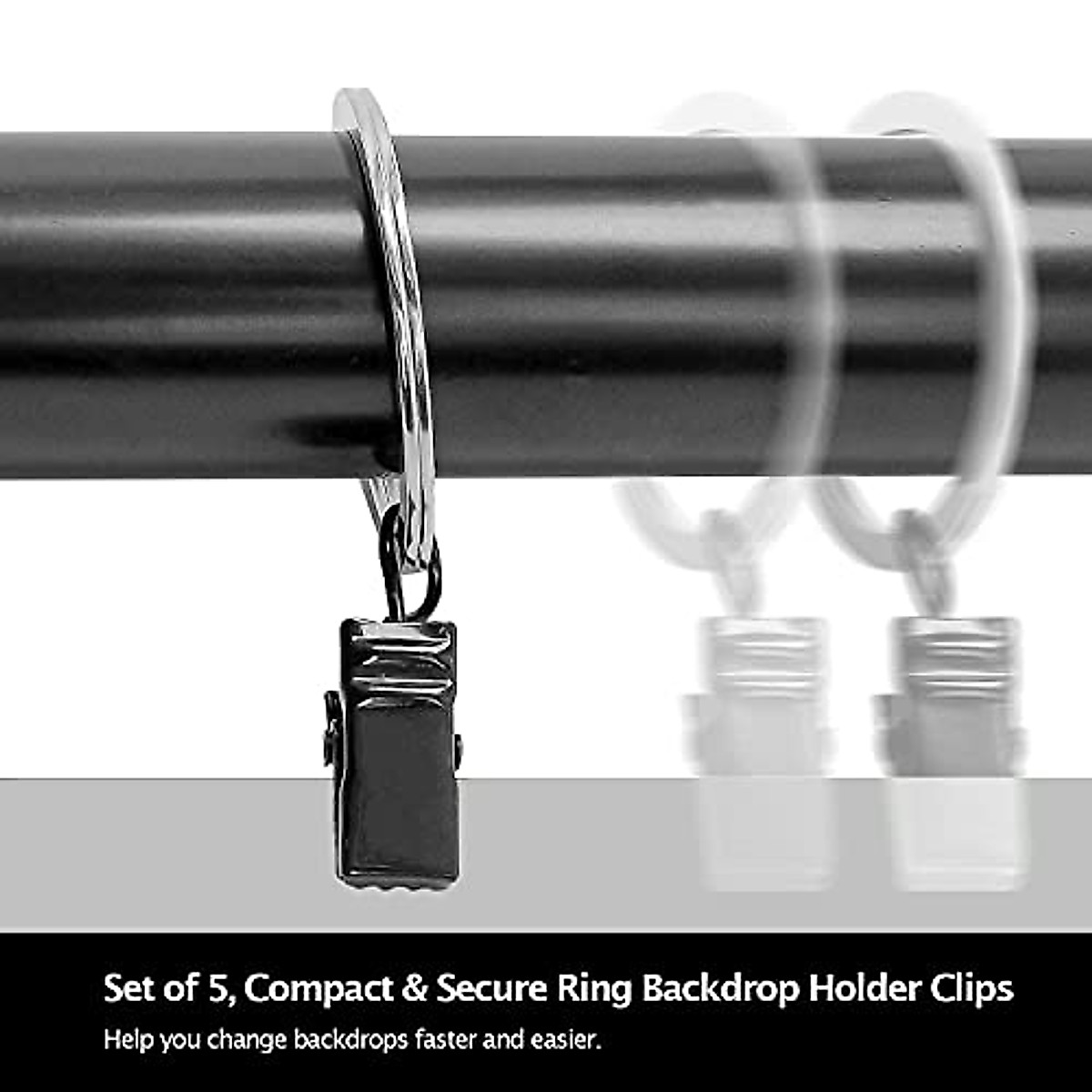 LimoStudio 10 x 9.6 feet Large and Heavy Duty Backdrop Stand with Elastic String Clip, Crossbar Ring Clip, Spring Clamp, Background Support System Kit for Photography, Events, AGG3002