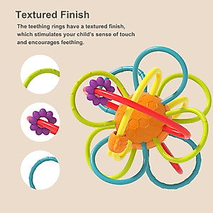 Yiosion Baby Teething Toys for Babies 0-6-12 Months, Baby Rattle Sensory Teether Toy 3-6 Months Teethers for Babies 0-6 Months Baby Sensory Infant Gift Toys for Newborn Baby