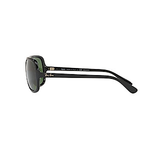 Ray-Ban RB4162 Aviator Sunglasses, Black/Polarized Green, 59 mm