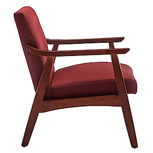 Convenience Concepts Take a Seat Natalie Accent Chair, 28.5" L x 27.5" W x 31" H, Garnet Red Fabric/Espresso