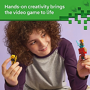 LEGO Minecraft The Nether Lava Battle Toy and Playset - Building Minecraft Toy for Kids, Ages 6+ - Alex, Wither Skeleton, Blaze and Strider Figures for Pretend Play - Gift Idea for Birthdays - 21266