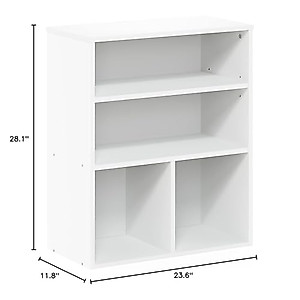 Furinno Pasir 3 Tier Display Bookcase, White