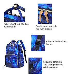 Galaxy Prints Mommy Diaper Bag Backpack Large Capacity Maternity Baby Nappy Changing Bags with USB Charger