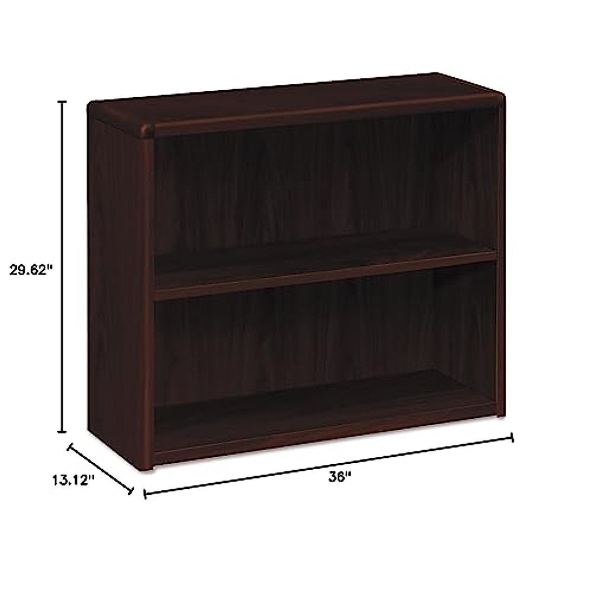 HON 10752NN 10700 Series Wood Bookcase, Two Shelf, 36w x 13 1/8d x 29 5/8h, Mahogany