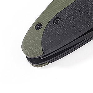 COOL HAND 6001GB-BS 3'' 440SS Steel Blade G10 Handle Liner Lock Pocket Knife, Black