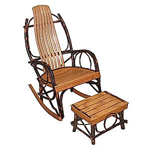 Amish BENTWOOD Rocker & Foot Stool - Hickory & Oak