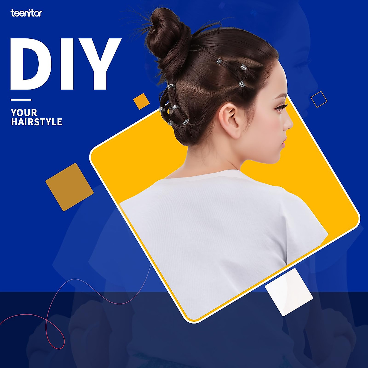 Teenitor Clear Elastic Hair Bands,2000pcs Mini Hair Rubber Bands,Hair Ties, Soft Hair Elastics Ties, 2mm in Width and 30mm in Length