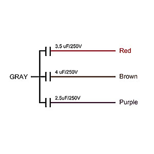 uxcell Ceiling Fan Capacitor CBB61 3.5/4/2.5uF 250V AC 4 Wires Metallized Polypropylene Film Capacitor 47x34x22mm for Electric Fan Pump Motor Generator 2Pcs