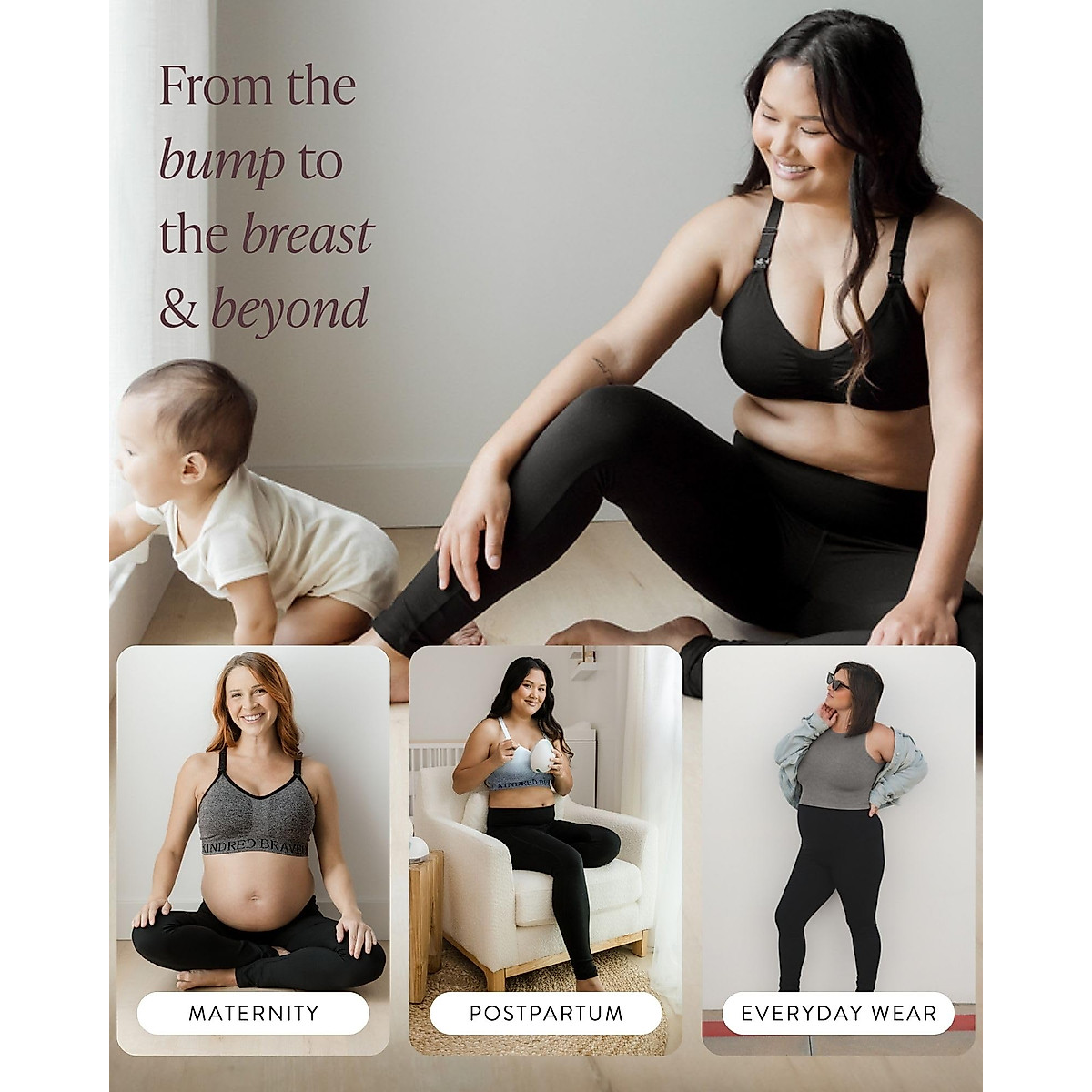 Kindred Bravely Louisa Ultra High Waist Over The Bump Maternity Leggings with Pockets (Black with Pockets, X-Large)