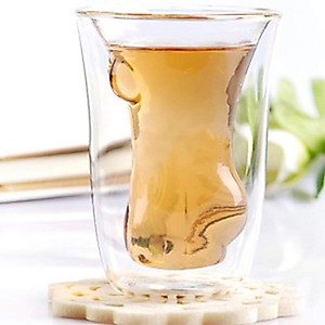 ULTNICE Glass Tumblers Women Body Shaped Shot Glass Double Layer Heat Resistance Glass Whiskey Cup Coffee Tea Mug for Vodka Whiskey Champagne Wine Beer Party Martini Tumbler