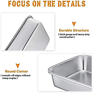 Lasagna Pan, Rectangular Cake Pan Roaster Pasta Baking Cookie Sheet Pan Stainless Steel, Heavy Duty & Durable