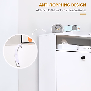 HOMCOM Slim Shoe Cabinet, Trendy Shoe Storage Cabinet with 3 Large Fold-Out Drawers & a Spacious Top Surface for Small Items, White