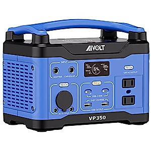 AIVOLT Portable Power Station 300W/266Wh Mini Solar Powered Generator, Backup Lithium Battery with LED Light 120V Pure Sine Wave AC Outlets(Surge 600W), USB-C Ports, Wireless Charging, for Outdoor Camping Emergency Home CPAP Backup