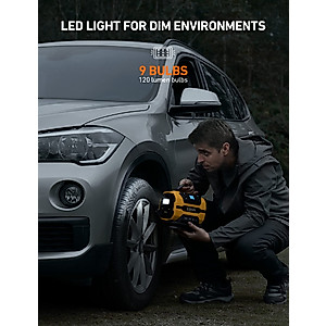 AstroAI Tire Inflator Portable Air Compressor Pump 150PSI 12V DC/110V AC with Dual Metal Motors &LED Light， Automotive Car Accessories&Two mode for car, bicycle tires and air mattresses, Yellow