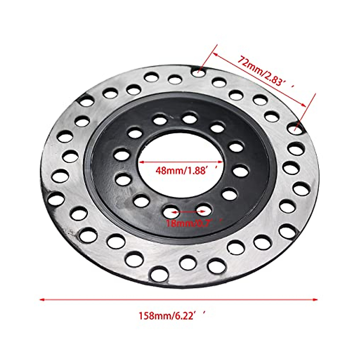 PRO BAT Rear Brake Master Cylinder Caliper Assembly+Brake Disk Rotor+Brake Pad for 50cc 70cc 90cc 110cc 125cc Chinese Quad Taotao Boulder B1 Coolster 3050HD ATV Kids Four Wheeler