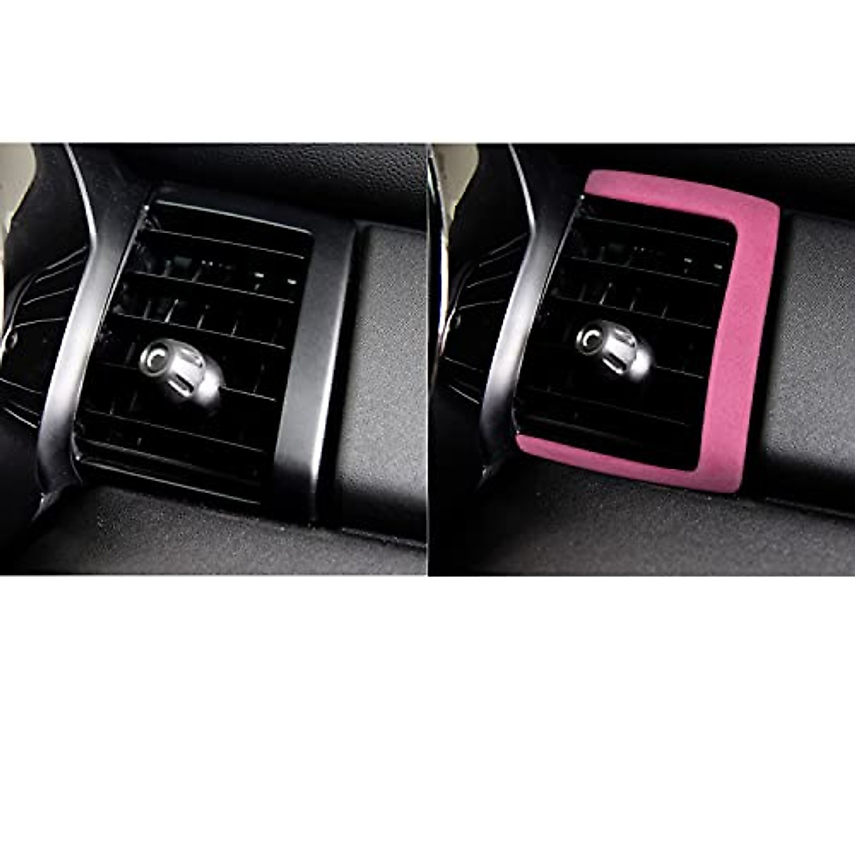 Toworldit Alcantara + ABS Material Dashboard Air Conditioning Outlet Vent Trim Cover Compatible with BMW Mini Cooper F55 F56 F57 2014-2020 (Pink)
