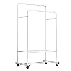 DOUBAO Floor-to-Ceiling Bedroom Folding Indoor Simple Coat Rack Balcony Hanger Double-Rod Clothes Drying Rack