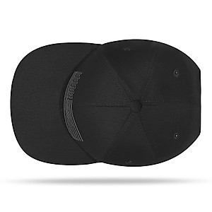 UALON Baseball Cap, Snapback Trucker Hat for Men & Women with American Flag and Adjustable, Breathable Mesh, Flat Bill Hats Black