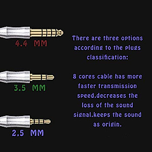 FEDAI Audio Earphone Cable 8 Core Silver Plated Replacement Cable, MMCX Cable Detachable Earphone Cable Replacement Earphone Wire for Shure 846 535 215 315 425 MAGAOSI K5 LZA4 A5 (3.5mm, MMCX)