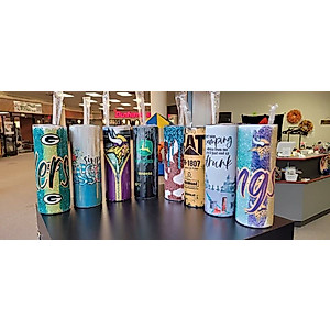 Case of 24pk Stainless Steel Sublimation Tumblers Straight Skinny Blank Mugs With Lids And Straw +Rubber mat (20oz)