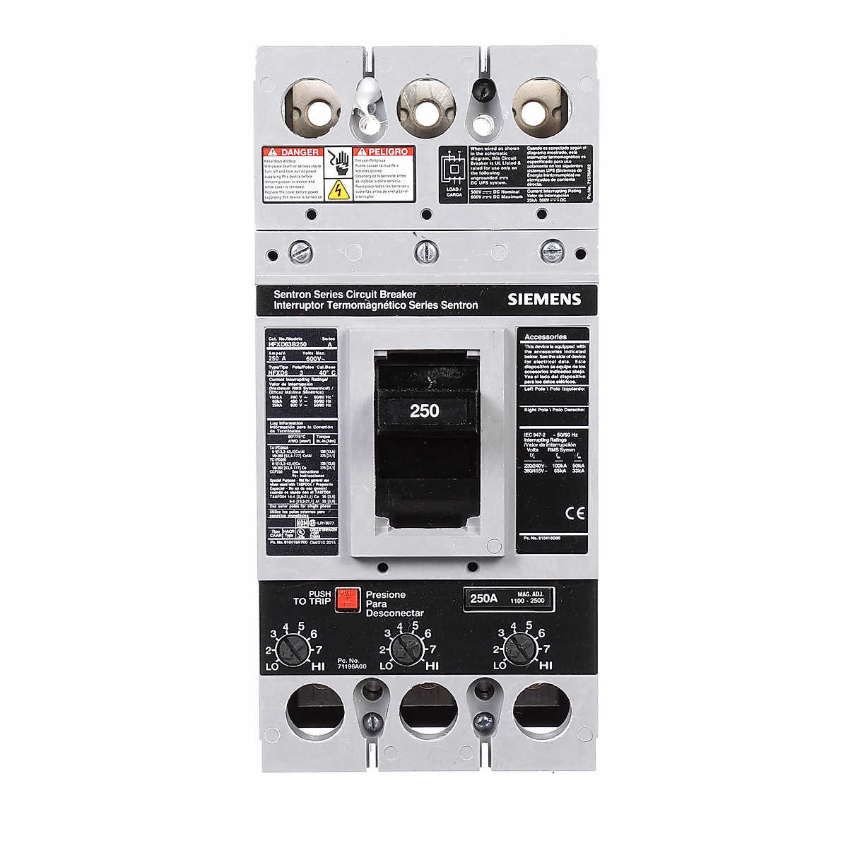 SIEMENS HFXD63B250 N 250A 600V 3P NEW