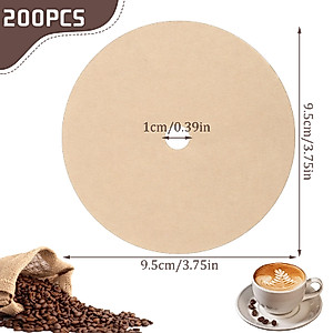 200 Count Percolator Coffee Filters, 3.75 Inch Natural Unbleached Disposable Coffee Filter Disc Coffee Filters for Camping Coffee Pot Home Office Use