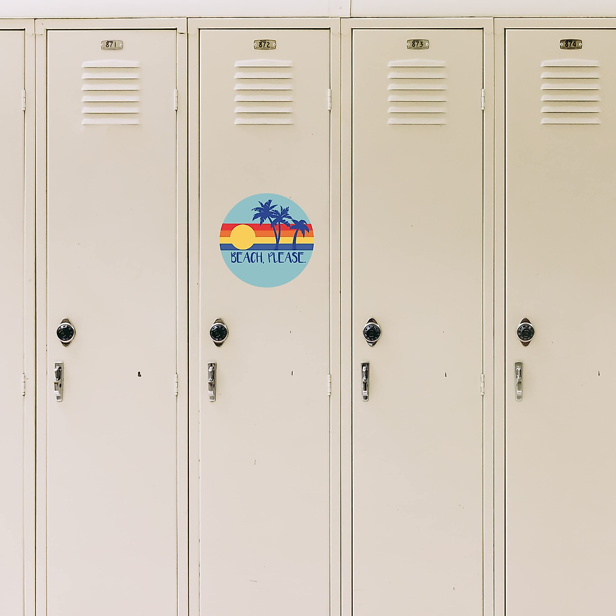 Beach Please Cute Tropical Magnet, Magnetic Decals for Cars, Mailbox, Locker, Classroom, or Fridge, 5.5 Inches