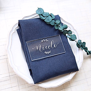 UNIQOOO Place Cards, 20pcs Clear Acrylic - Blank Rectangle Table Cards for Wedding, Party & Event Decoration - 3 1/2 x 2"