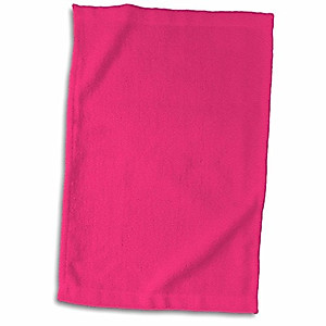 3D Rose Hot Plain Simple One Solid Color-Girly Bright Vibrant Neon Tropical Summery Summer Pink Towel, 15" x 22", Multicolor