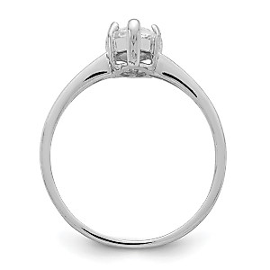 925 Sterling Silver Solitaire Marquise Cubic Zirconia CZ Engagement Ring Size 7