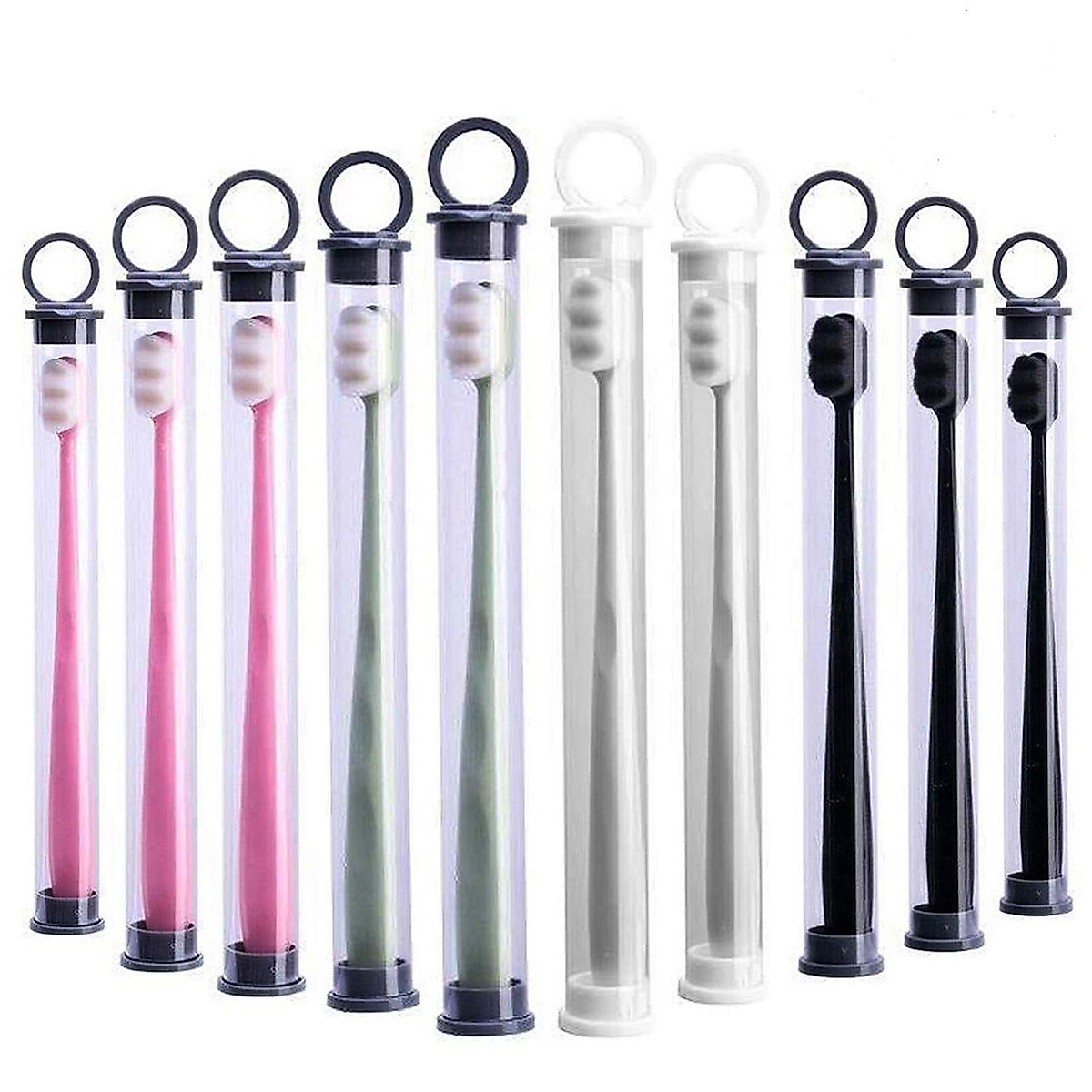 10 Pieces Extra Soft Toothbrush Micro-Nano Toothbrush Wavy Head Adult Toothbrush with 20000 Soft Bristle Good Effect for Adult Kid Children Teeth Oral Gum Recession (4 colors)