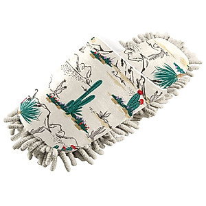 Kigai Microfiber Cleaning Slippers Summer Cactus Washable Mop Shoes Slipper for Men/Women House Floor Dust Cleaner, Size L