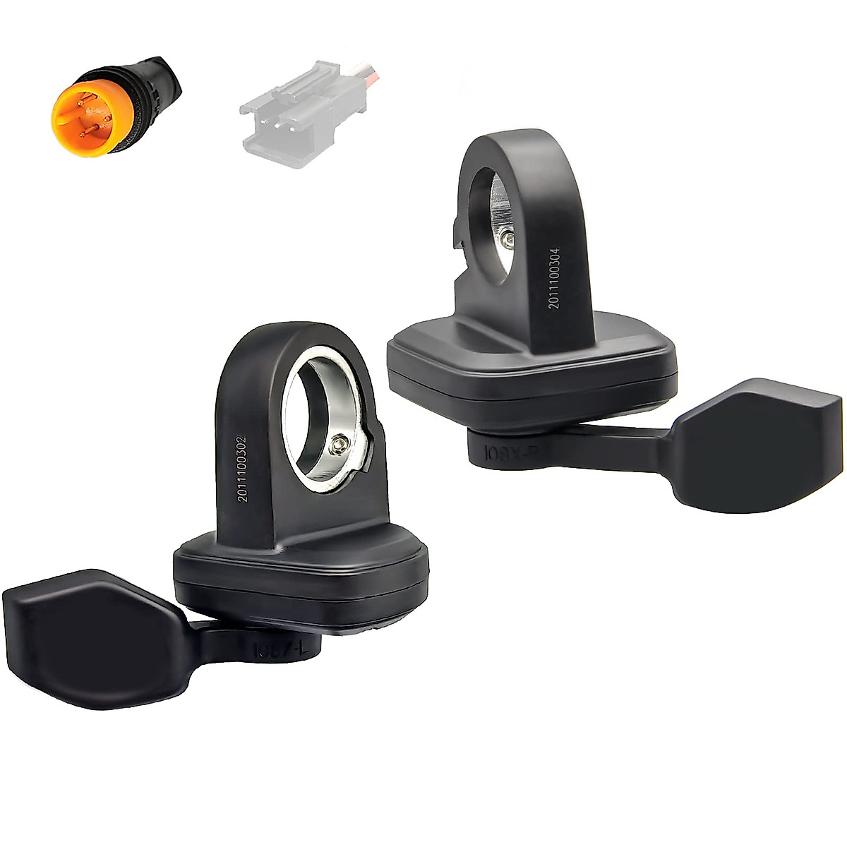 HUDAMZKY Ebike Thumb Throttle WUXING 108X Finger Throttle Left/Right Hand Electric Bike Scooter 3pin Controller Speed Governing Eletrric Accessories(108X R Waterproof Plug)