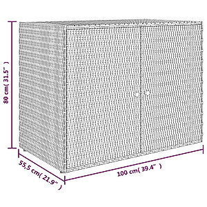 GOLINPEILO Outdoor Garden Storage Cabinet, Large Patio Storage Cabinet Garden Storage Container for Lawn Backyard, Black 39.4"x21.9"x31.5" Poly Rattan-B