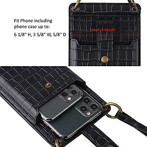 Small Crossbody Phone Bag Shoulder Bag Card holder Wallets Purse for Women & Girls (D2 Black - Touch Screen)