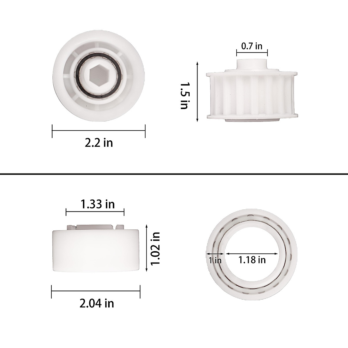 𝙐𝙥𝙜𝙧𝙖𝙙𝙚𝙙 3884997-R6 Guide Wheels/Pulley Gears kit-with 4 PK Guide Wheels and 2 PK Pulley Gears Compatible with Maytronics Dolphin,Nautilus CC Plus Fits M200/M400/M500&Dx3/Dx4/Dx6 Pool Cleaner