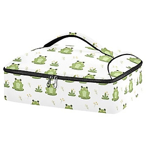 Kcldeci Insulated Thermal Food Carrier Insulated Casserole Carrier for Hot or Cold Food,Cute Frogs Insulated Tote Bag for Potluck Cookouts Parties Picnic,Lasagna Lugger