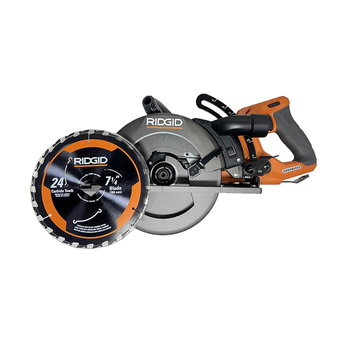 RIDGID 18V Brushless Cordless 7-1/4 in. Rear Handle Circular Saw Kit with MAX Output Battery and 18V Charger (Bulk Packaged), R8658