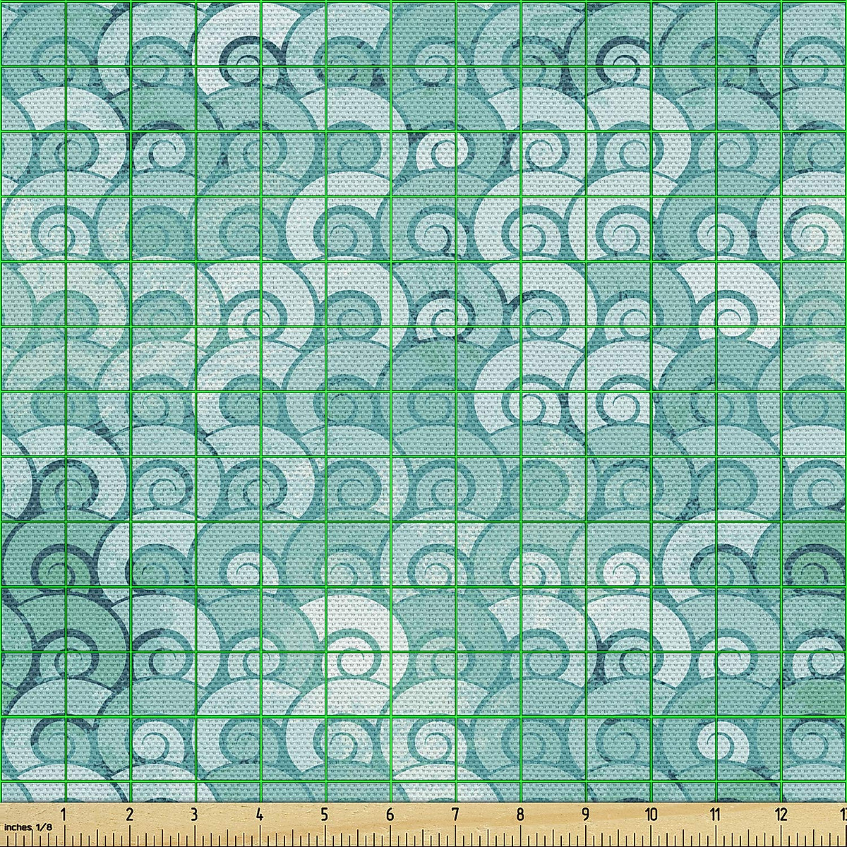 Ambesonne City Fabric by The Yard, Birds Eye View Map of The Abstract Town Streets Roads Houses and Cars Cartoon...