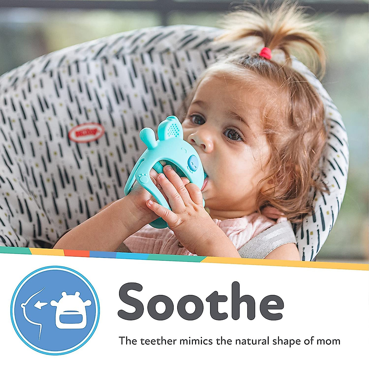 Nuby Silicone Wrist Grip Teething Mitten - 3+ Months, 2 Count (Koala and Hippo)