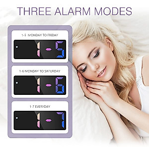 ORIA Digital Alarm Clock, 6.5'' LED Alarm Clock, Bedroom Alarm Clock with Snooze, 3 Adjustable Brightness, Temperature Display, Voice Control, for Bedroom, Home, Office