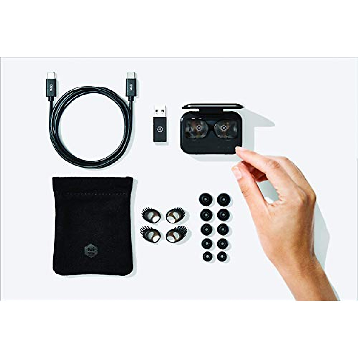 Master & Dynamic MW07 True Wireless Earphones - Bluetooth Enabled Noise Isolating Earbuds - Lightweight Quality Earbuds for Music, Grey Terrazzo (Renewed)