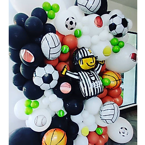 10 Pack 18 Inch Volleyball Foil Balloons Helium Metallic Mylar Balloons for Birthday Party Sports Theme World Cup Party Decorations