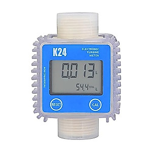 XAXAX Water Flow Meter, 1pc K24 Digital Oil Fuel Meter, Gauge Meter for Chemicals Liquid Water Ultrasonic Hot in Industrial Commercial,Gallon, QTS, PTS, L, m³(Red Horizontal)
